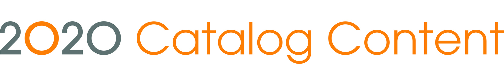 2020 Catalog Content